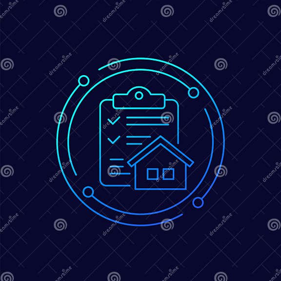 Building Permit Icon, Linear Design Stock Vector - Illustration of ...