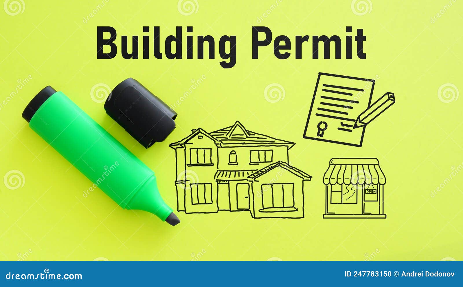 Building Permit is Shown Using the Text Stock Photo - Image of justice ...