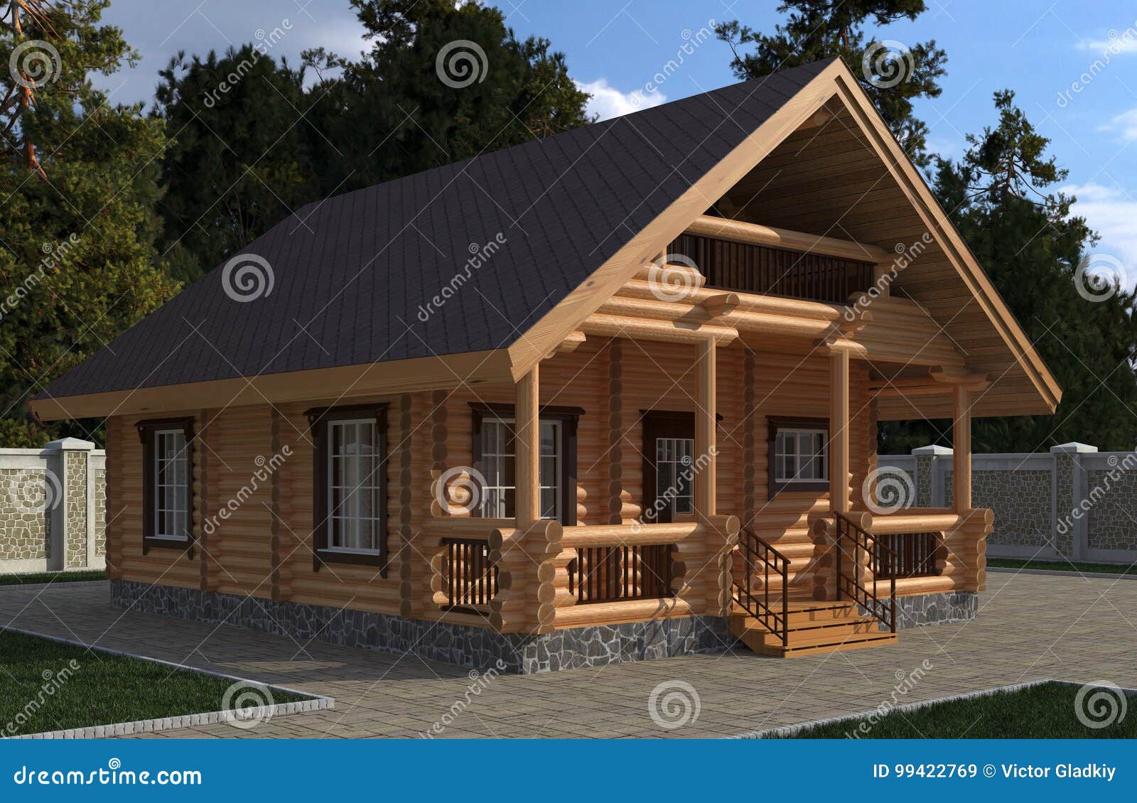 Building Photo Realistic Render 3D Illustration Stock Illustration ...