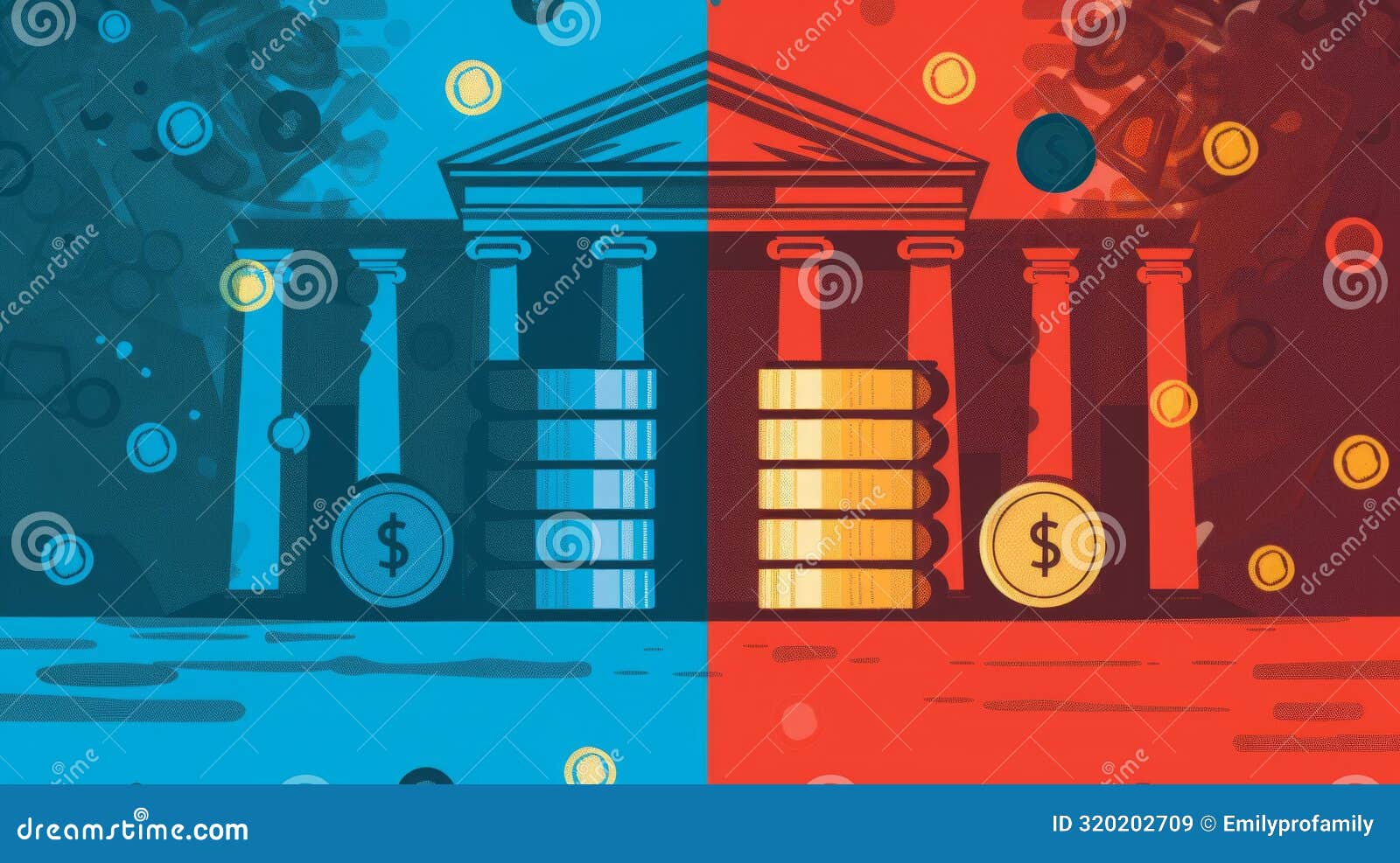 Building with Piles of Money Stock Image - Image of income, city: 320202709