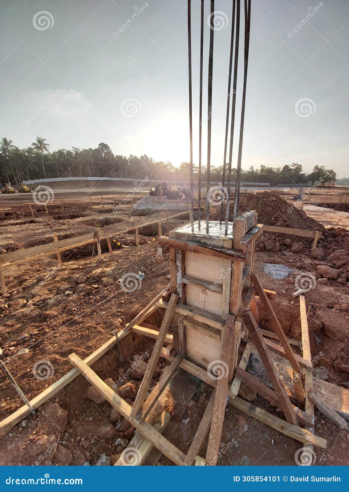 Building Pillars Outside Corridor And Glass Doors. Corridor Of Brick ...