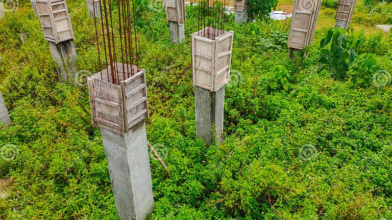 Building Pillars Used in the Building Construction Process Stock Photo ...