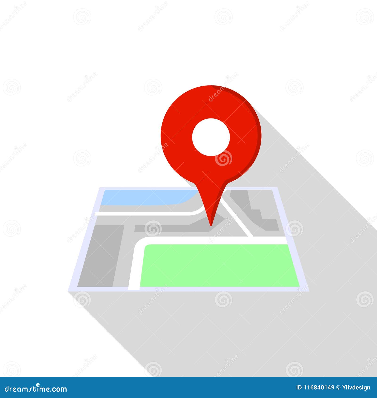 Building Pin Map Icon, Flat Style Stock Vector - Illustration of marker ...