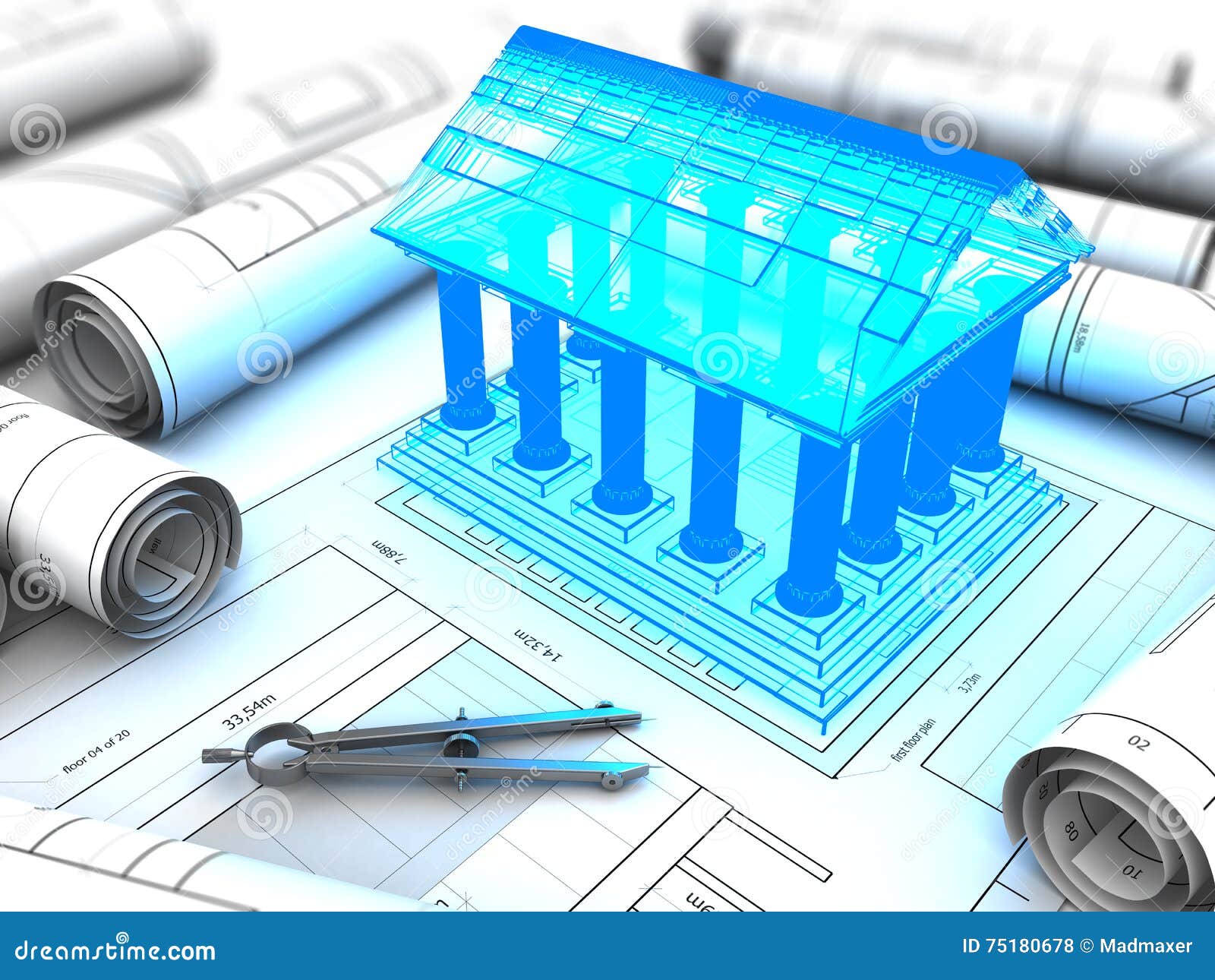 Building plan stock illustration. Illustration of sketch - 75180678
