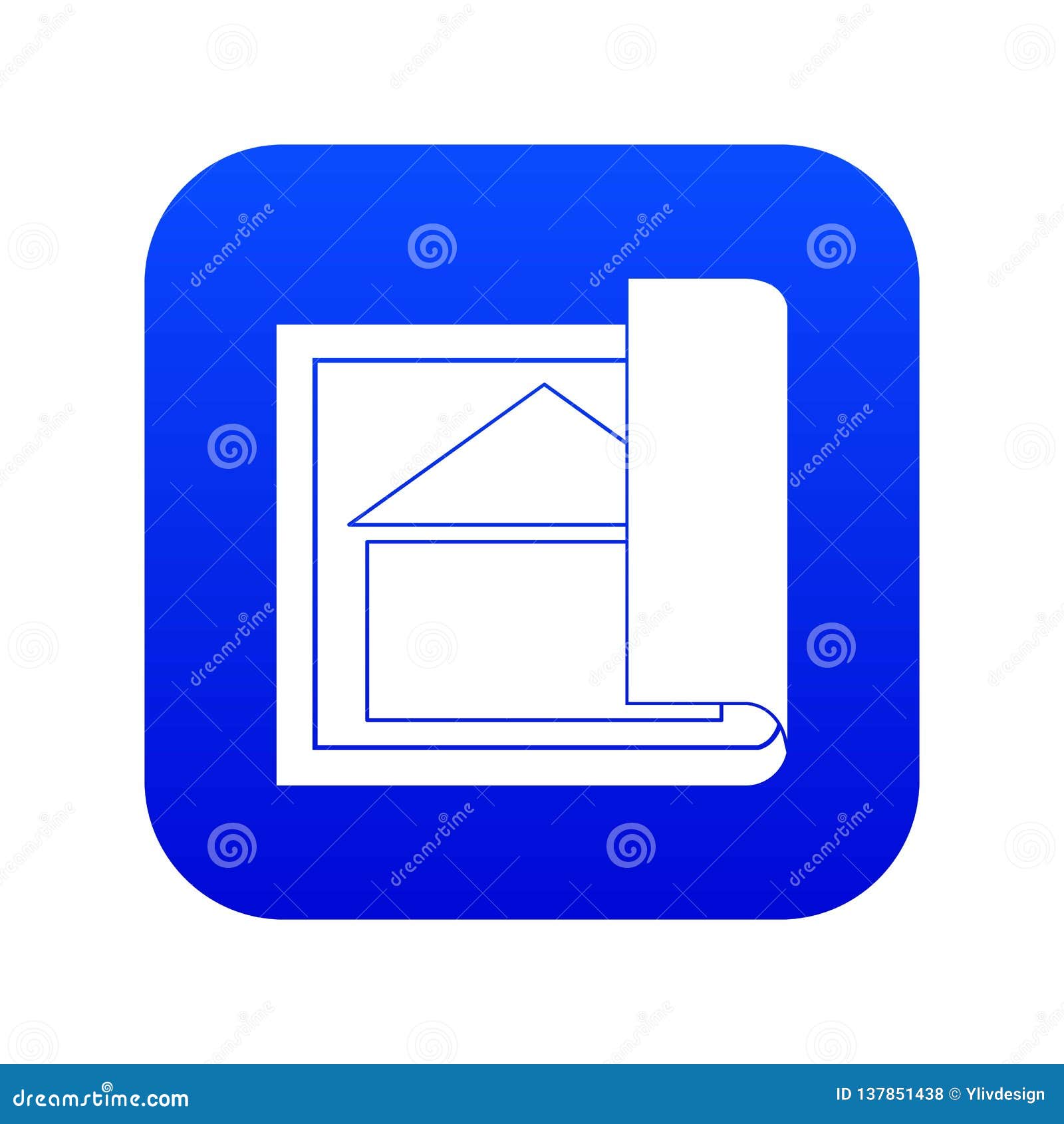 Building Plan Icon Digital Blue Stock Vector - Illustration of engineer ...