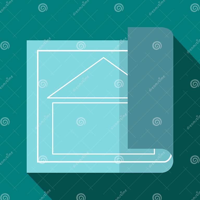 Building Plan Icon, Flat Style Stock Vector - Illustration of modern ...