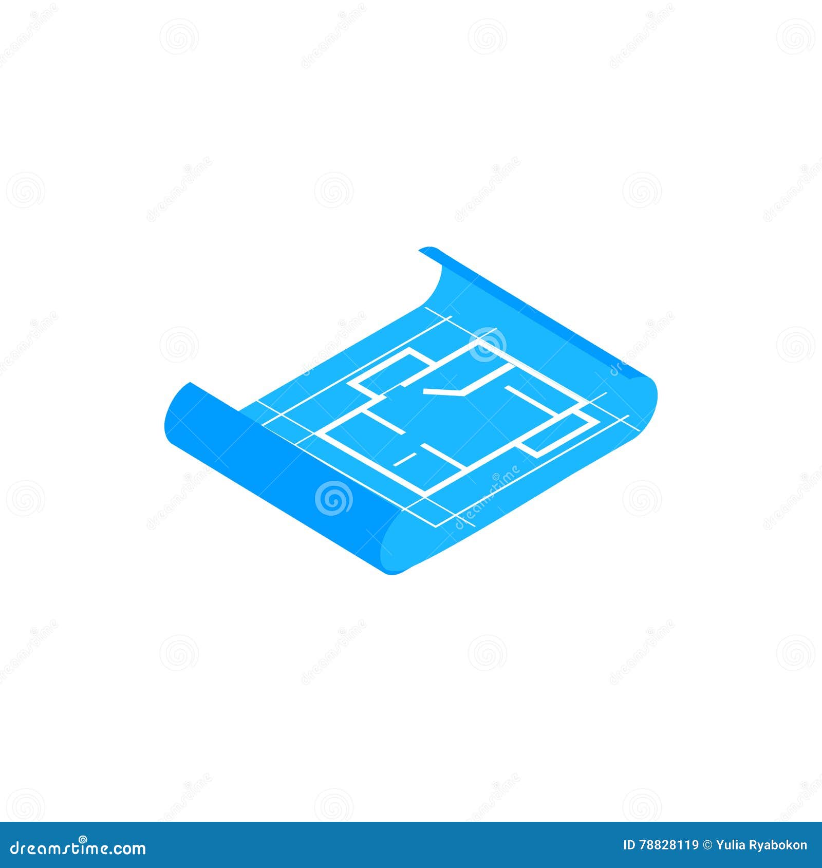 Building Plan Icon, Isometric 3d Style Stock Vector - Illustration of ...