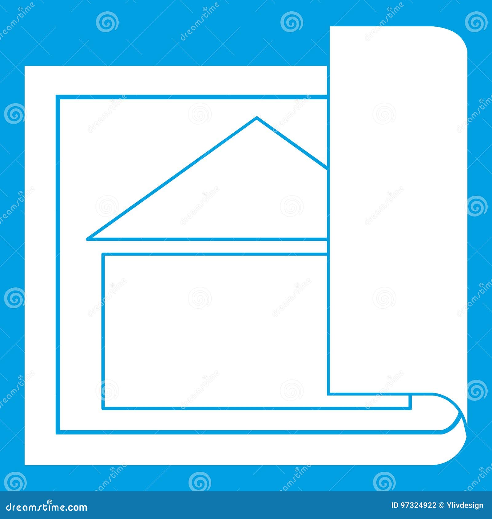 Building plan icon white stock vector. Illustration of construction ...