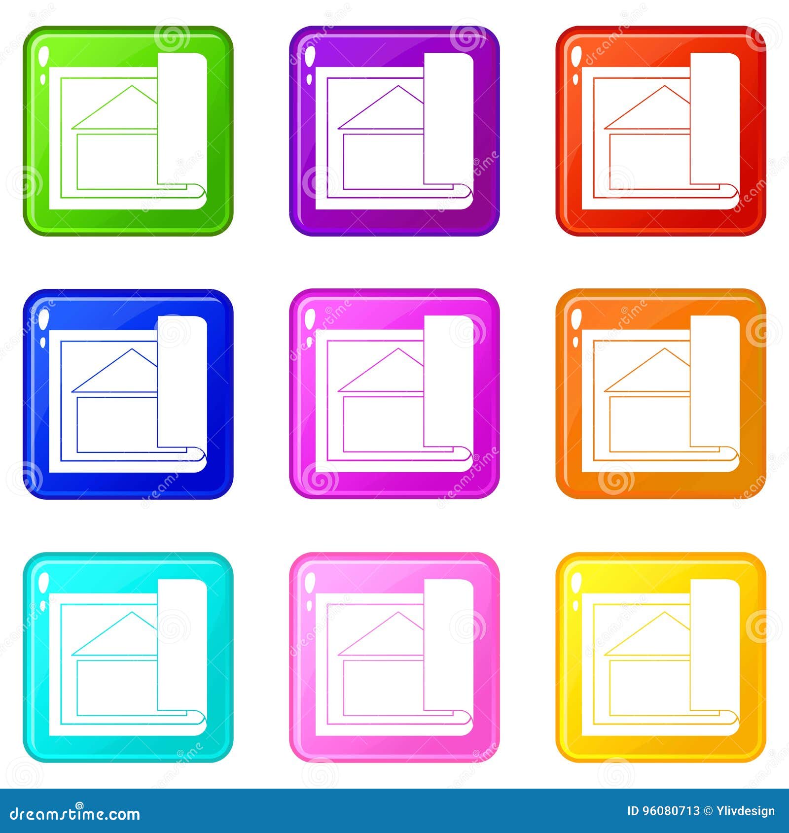 Building plan icons 9 set stock vector. Illustration of architect ...