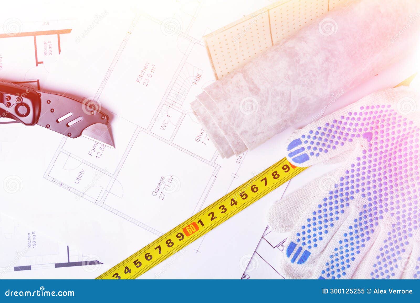 Building Plan. Linoleum and Flooring Installation Tools. Repair in the ...