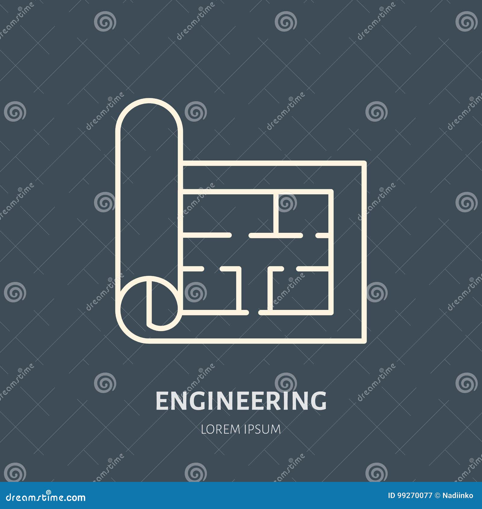 Building Plan Vector Flat Line Icon. Architecture Logo. Illustration of ...