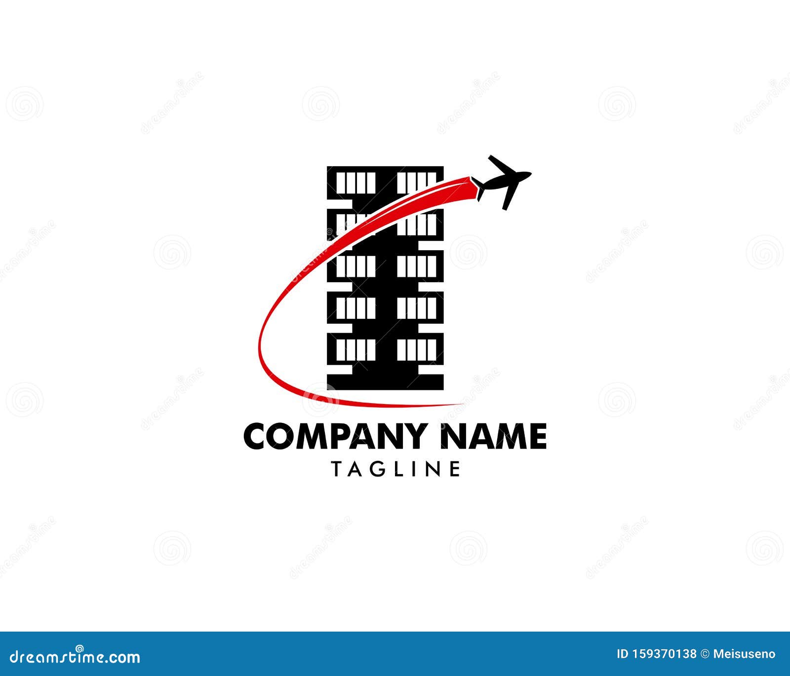 Building and Plane Logo Icon Vector Stock Vector - Illustration of ...