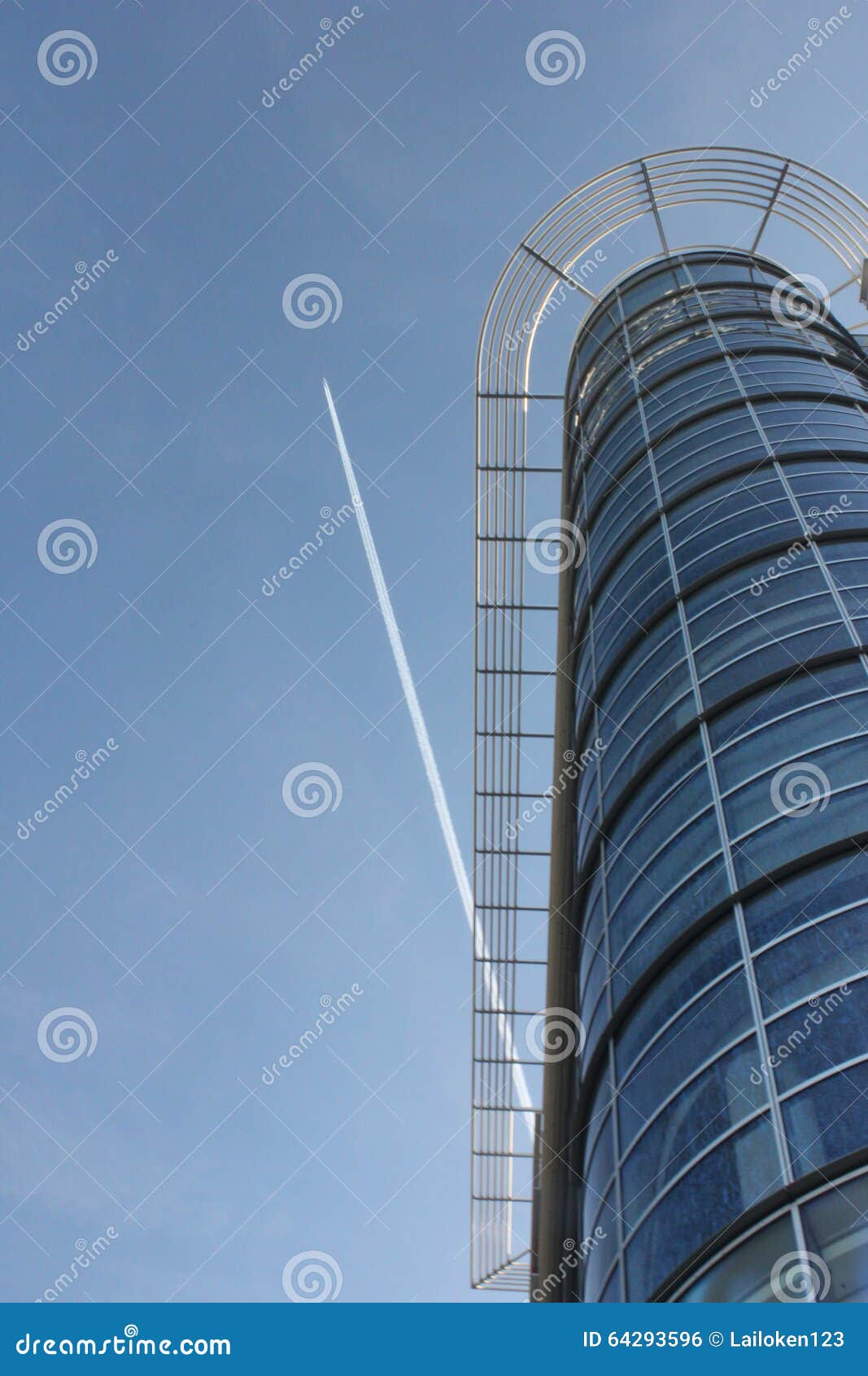 Building with plane stock photo. Image of city, frankfurt - 64293596