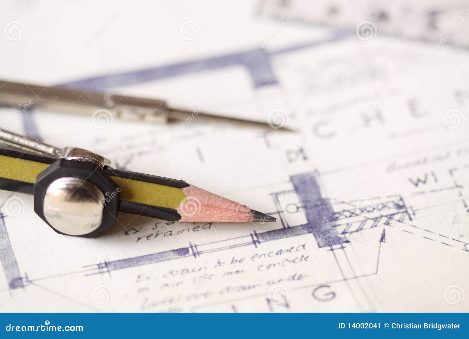 Building plans a stock image. Image of brick, scale, paper - 14002041