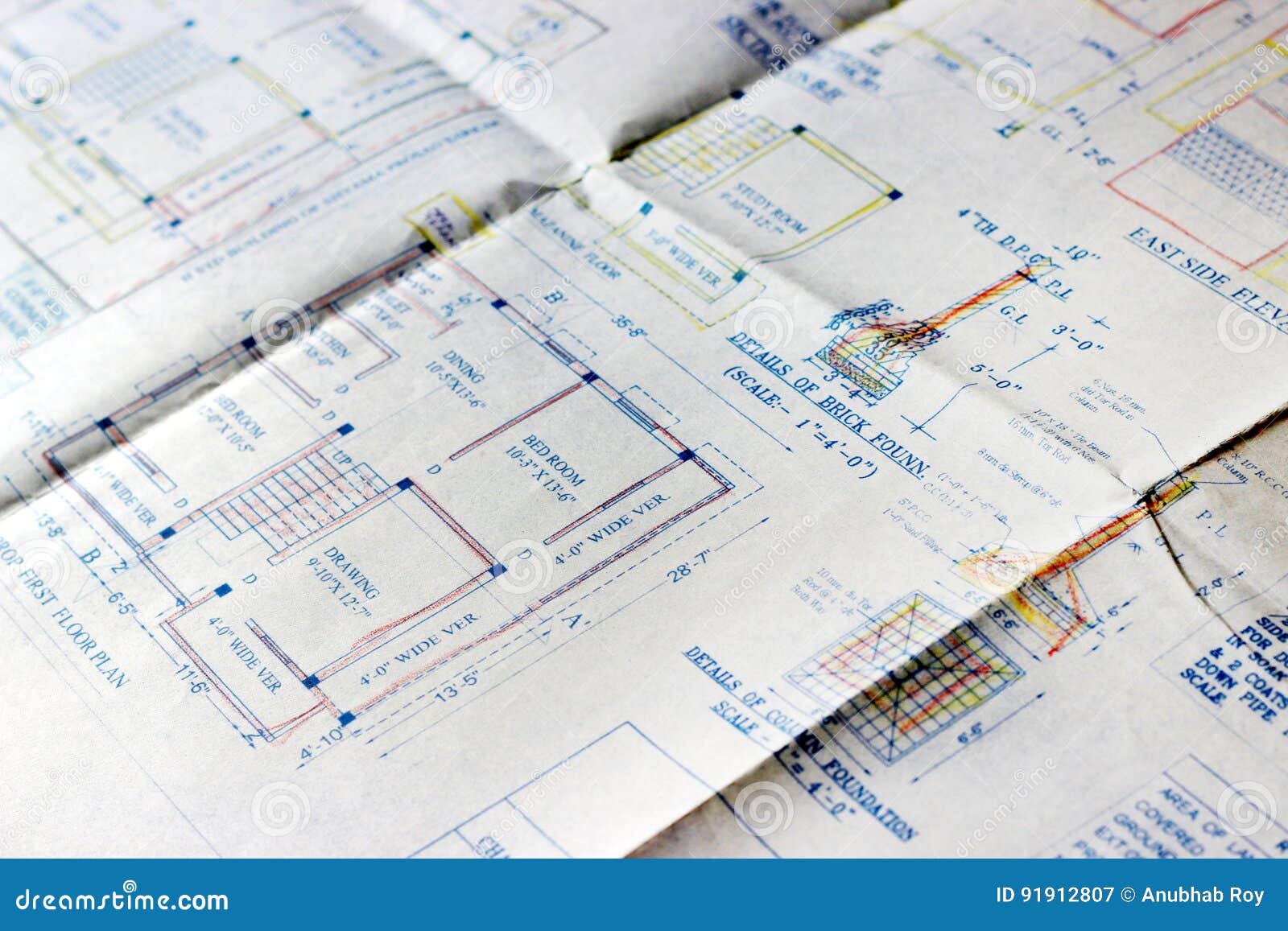 Building plans. stock image. Image of financing, business - 91912807