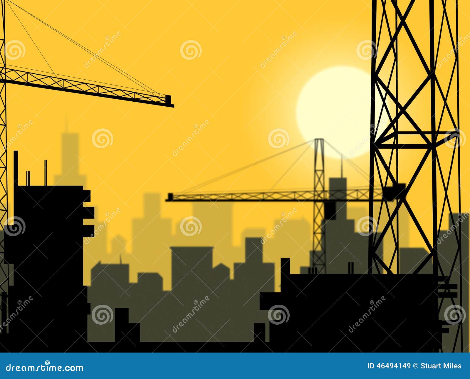 Building Plot Indicates City Construction and Buildings Stock ...