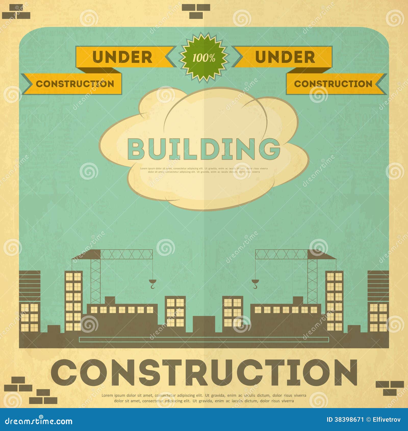 Building Poster Design Cartoon Vector | CartoonDealer.com #38398671