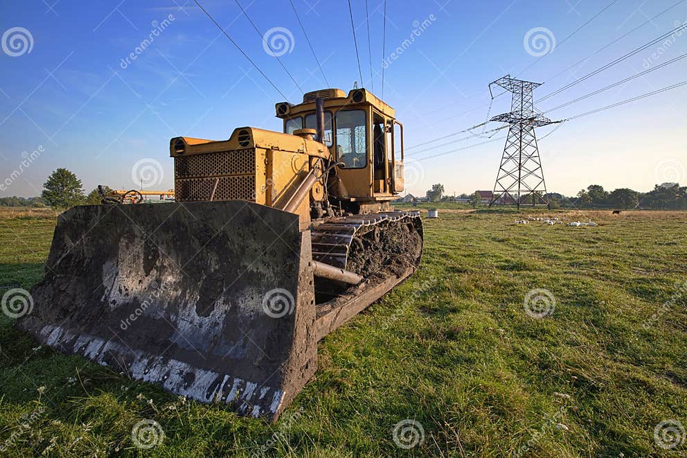 Building a power line stock photo. Image of machine, line - 20671070