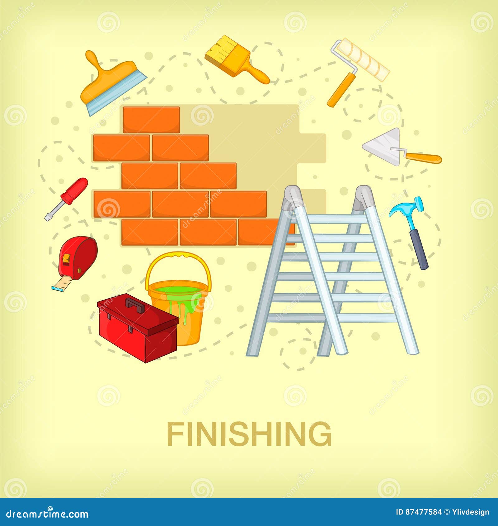 Building Process Concept Place, Cartoon Style Stock Vector ...