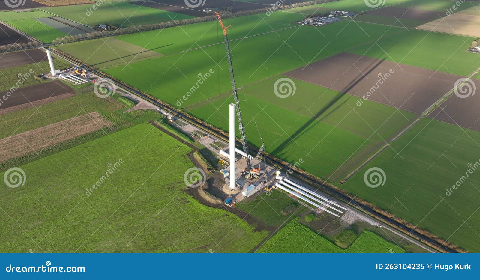 Building Process of Wind Turbine Windmill Construction with Cranes ...