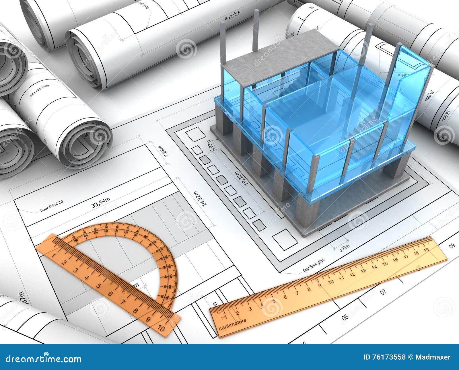 Building project stock illustration. Illustration of office - 76173558