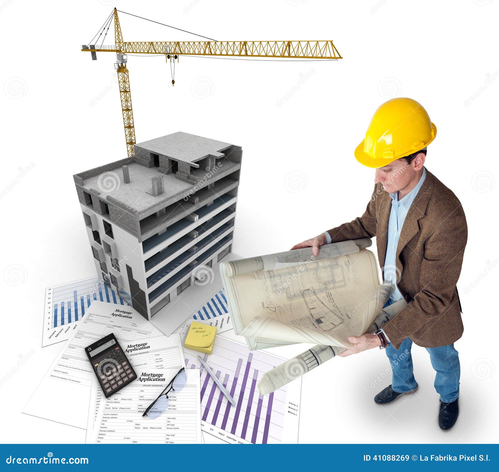 Building Project, General View Stock Image - Image of credit, contract ...