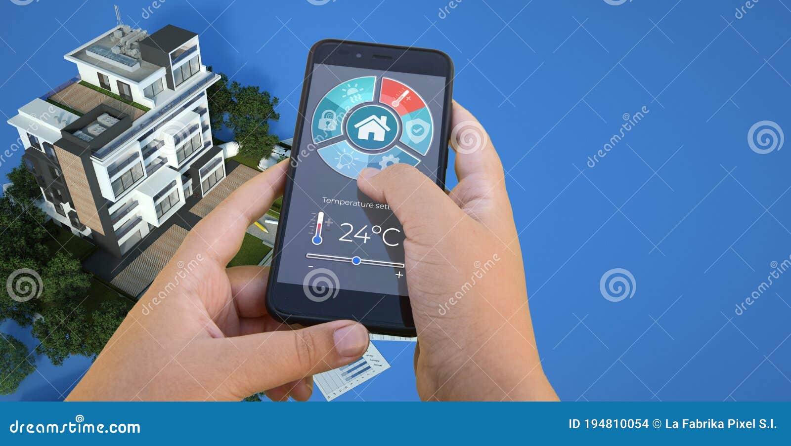Building Project with Home Automation Stock Illustration - Illustration ...