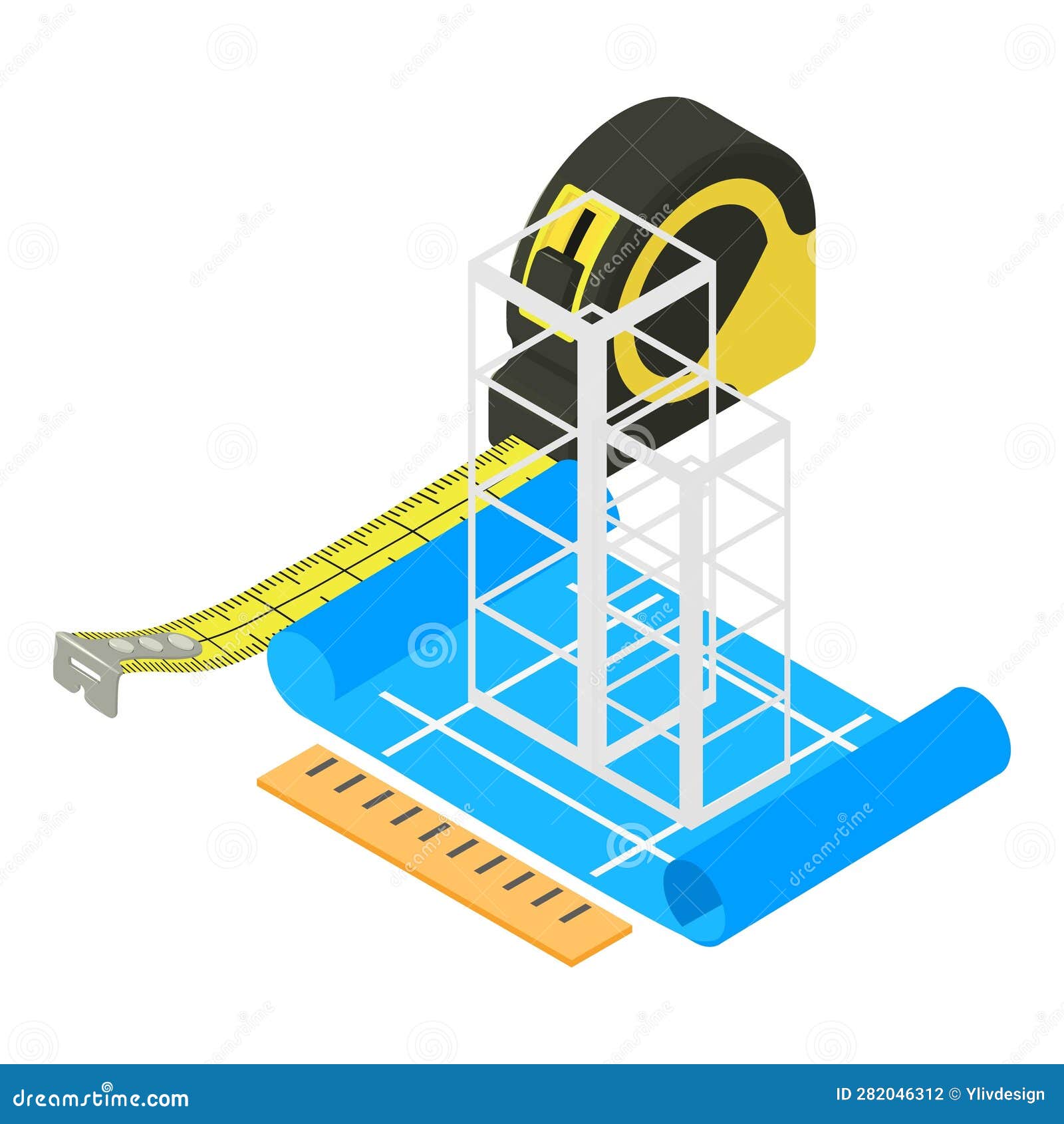 Building Project Icon Isometric Vector. Building Structure and ...