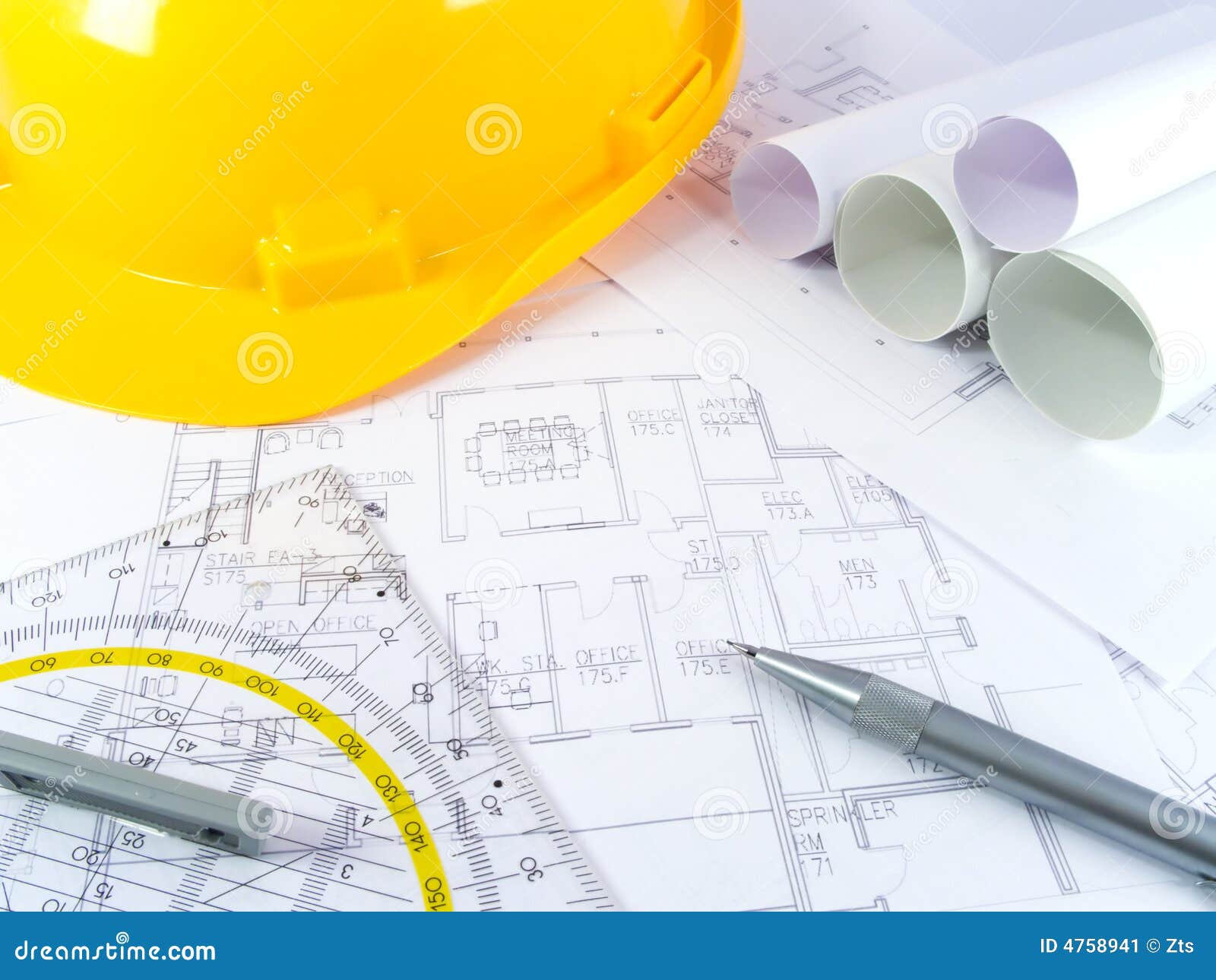 Building projects stock image. Image of drawings, architecture - 4758941