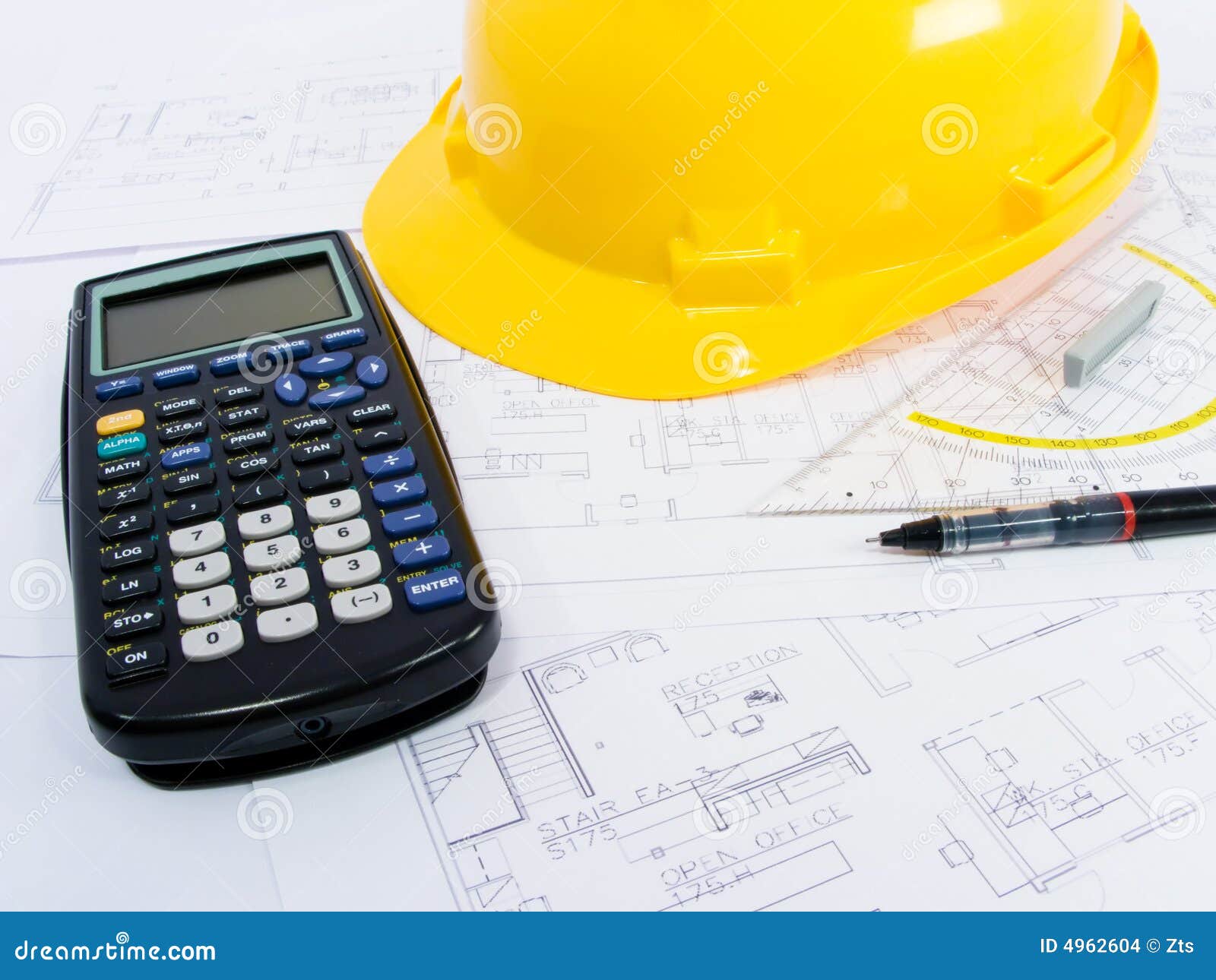 Building Projects with Architect Drawing Stock Photo - Image of plan ...