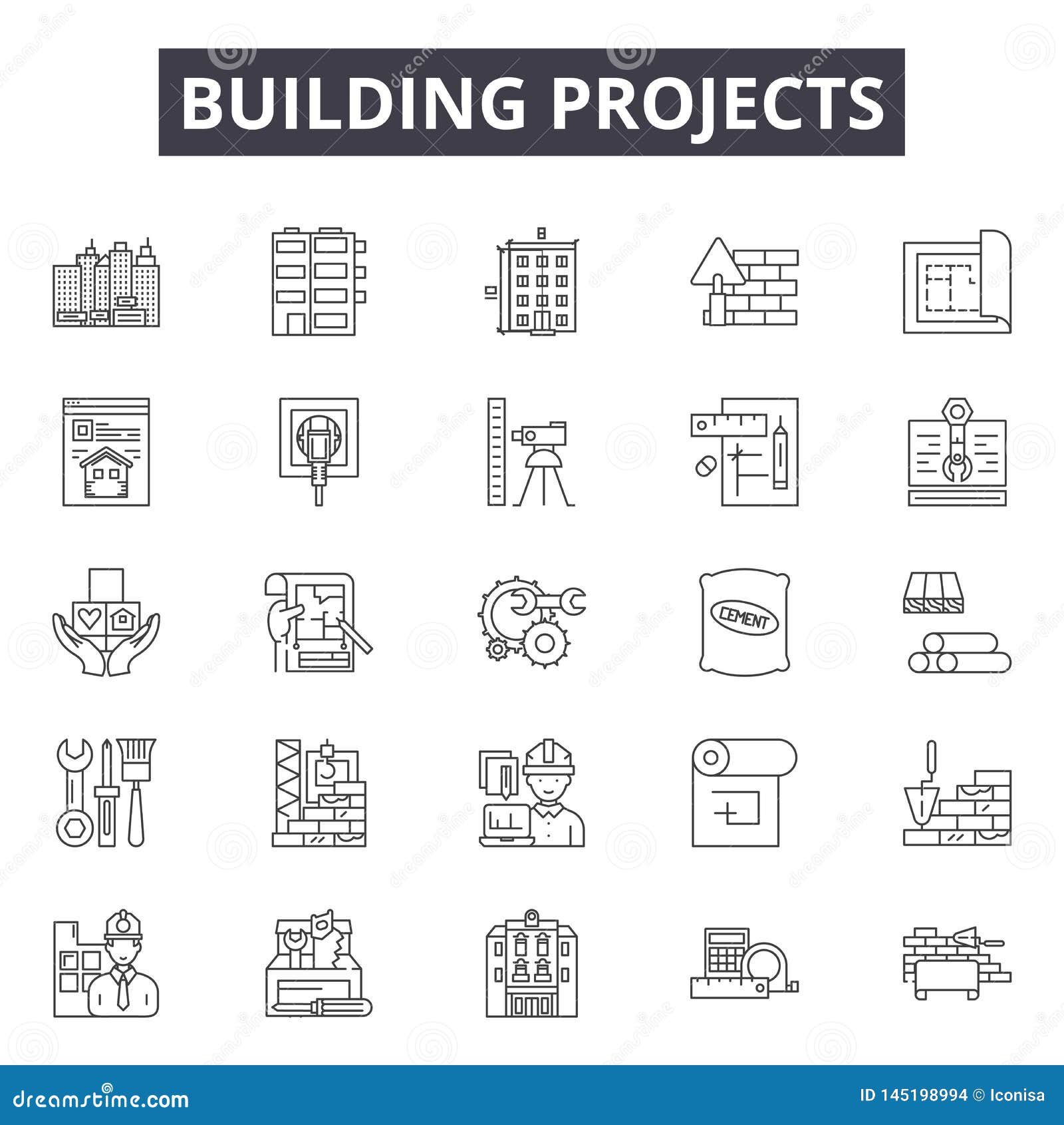 DIY Projects Line Icons Collection. Home Improvement, Craft Ideas, Art ...