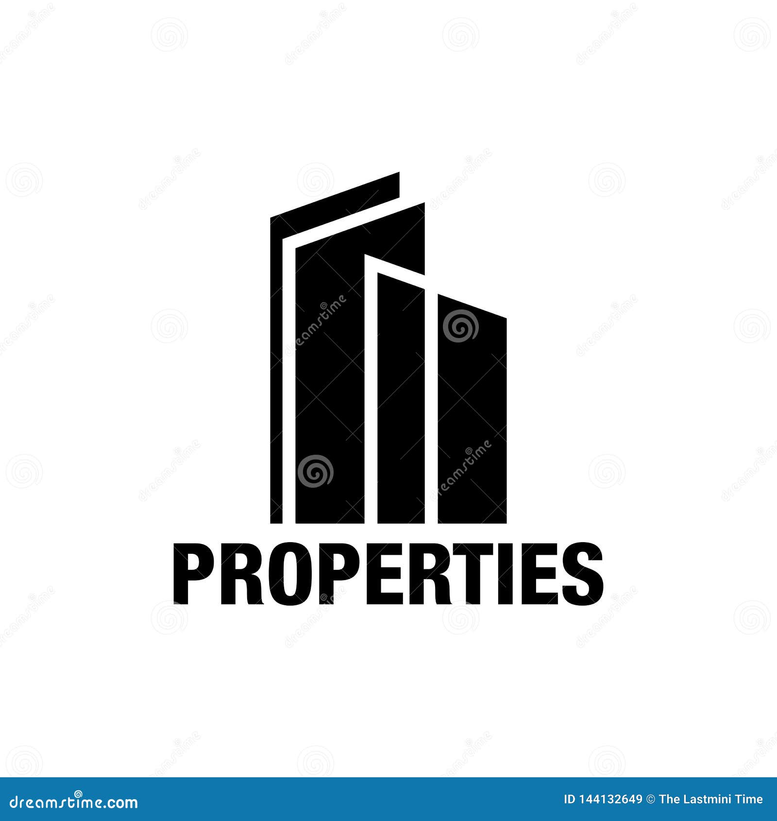 Building Properties Logo Concept Black and White Stock Vector ...