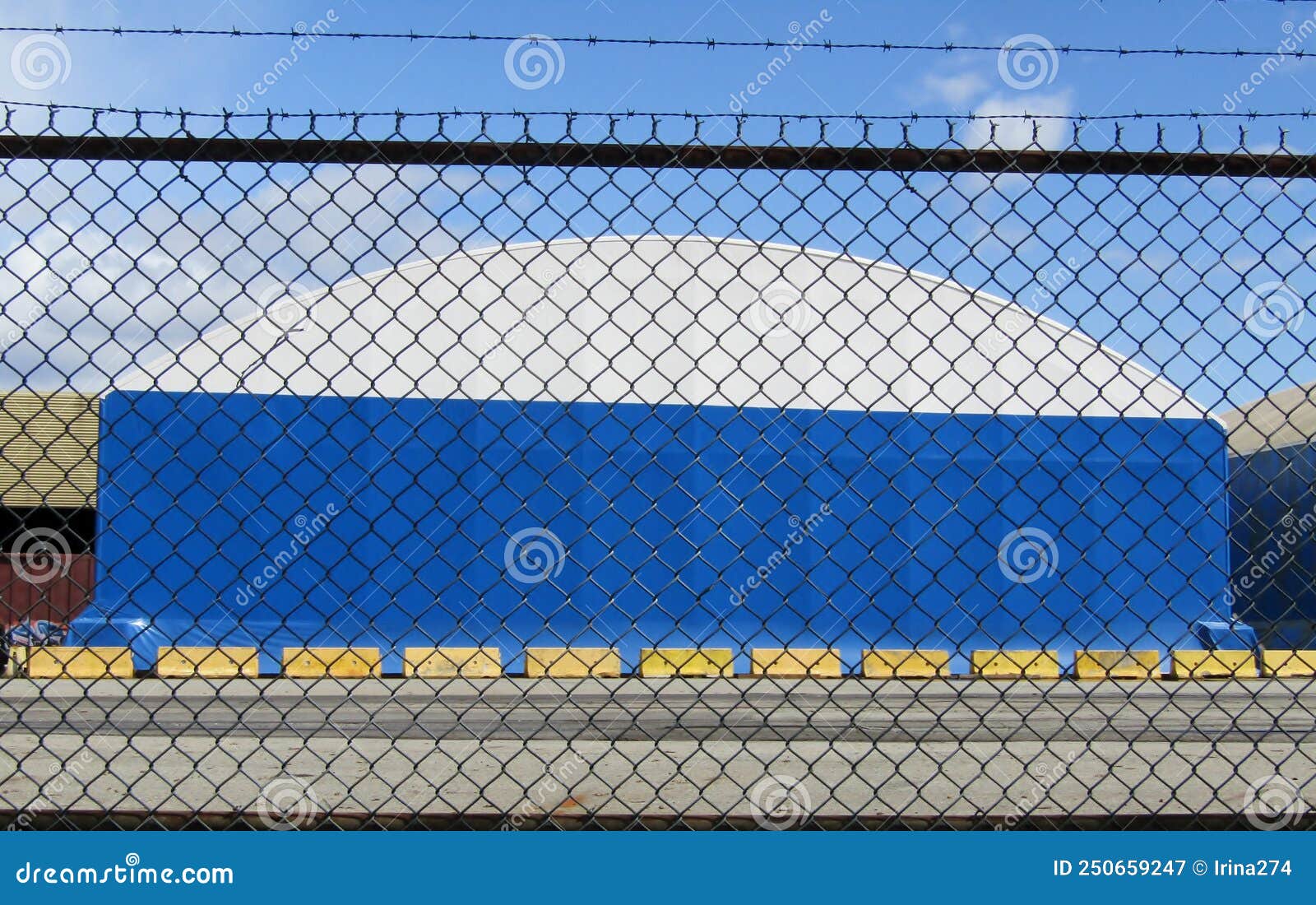 Building Protected with Shrink Wrap. Stock Image - Image of protected ...