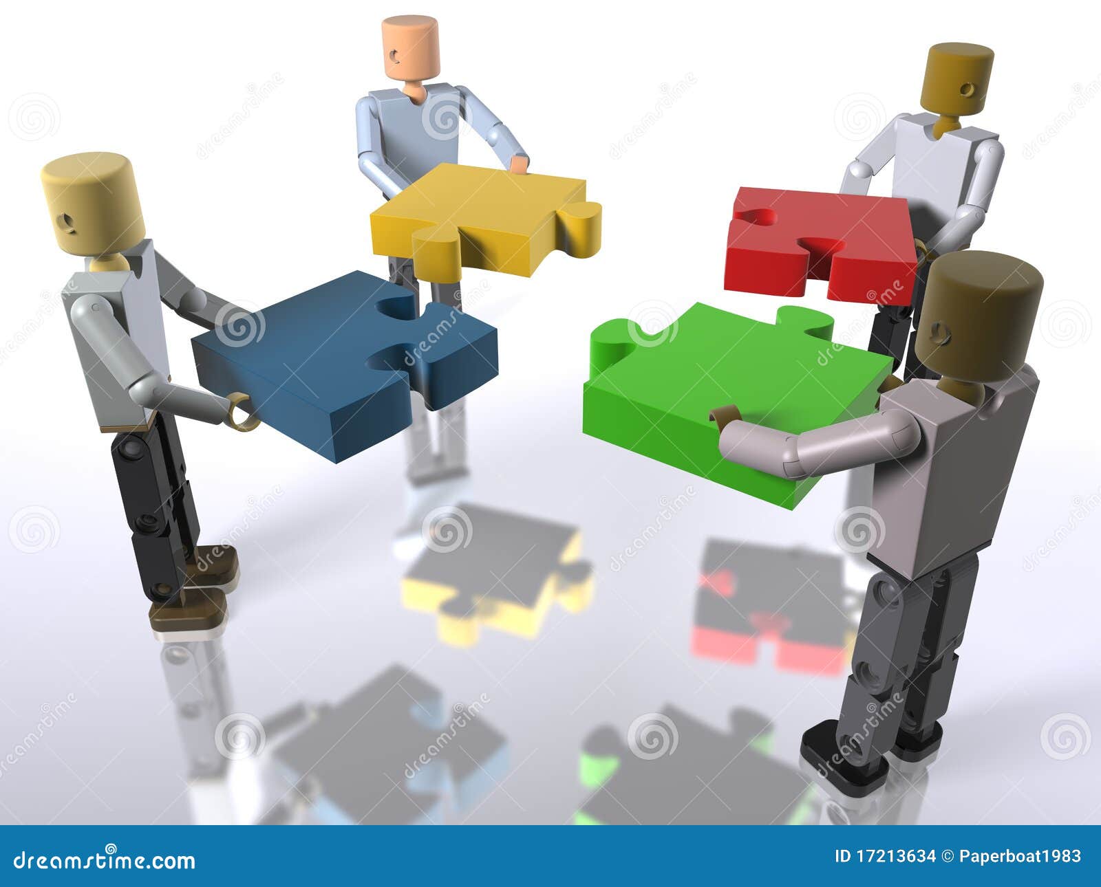 Building a puzzle stock illustration. Illustration of blue - 17213634