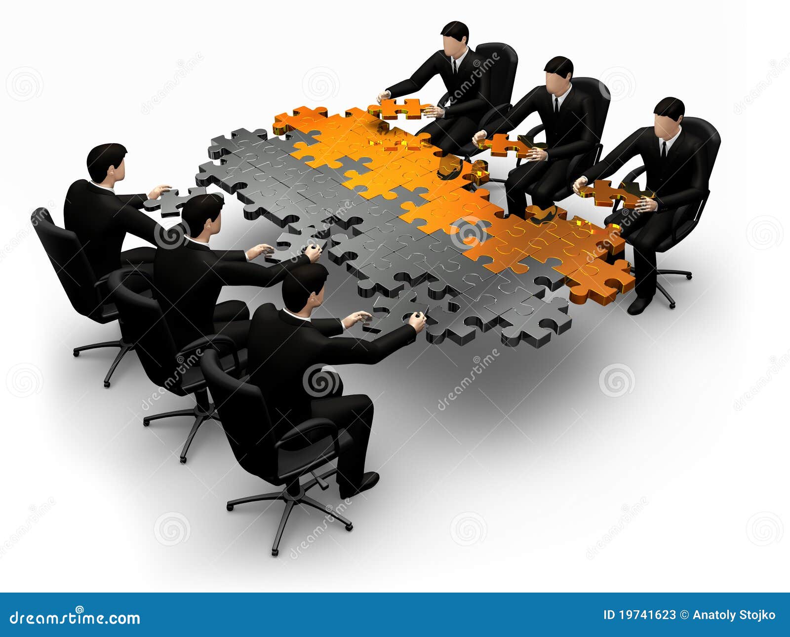 Building a puzzle stock illustration. Illustration of business - 19741623