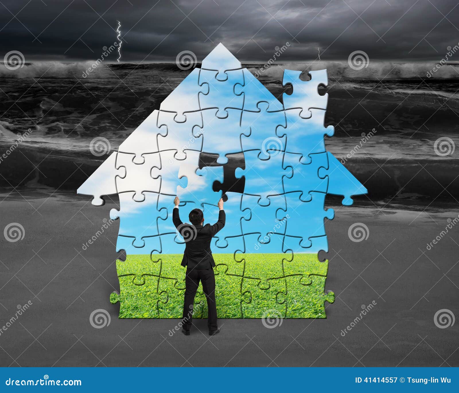 Building puzzles house stock illustration. Illustration of collect ...