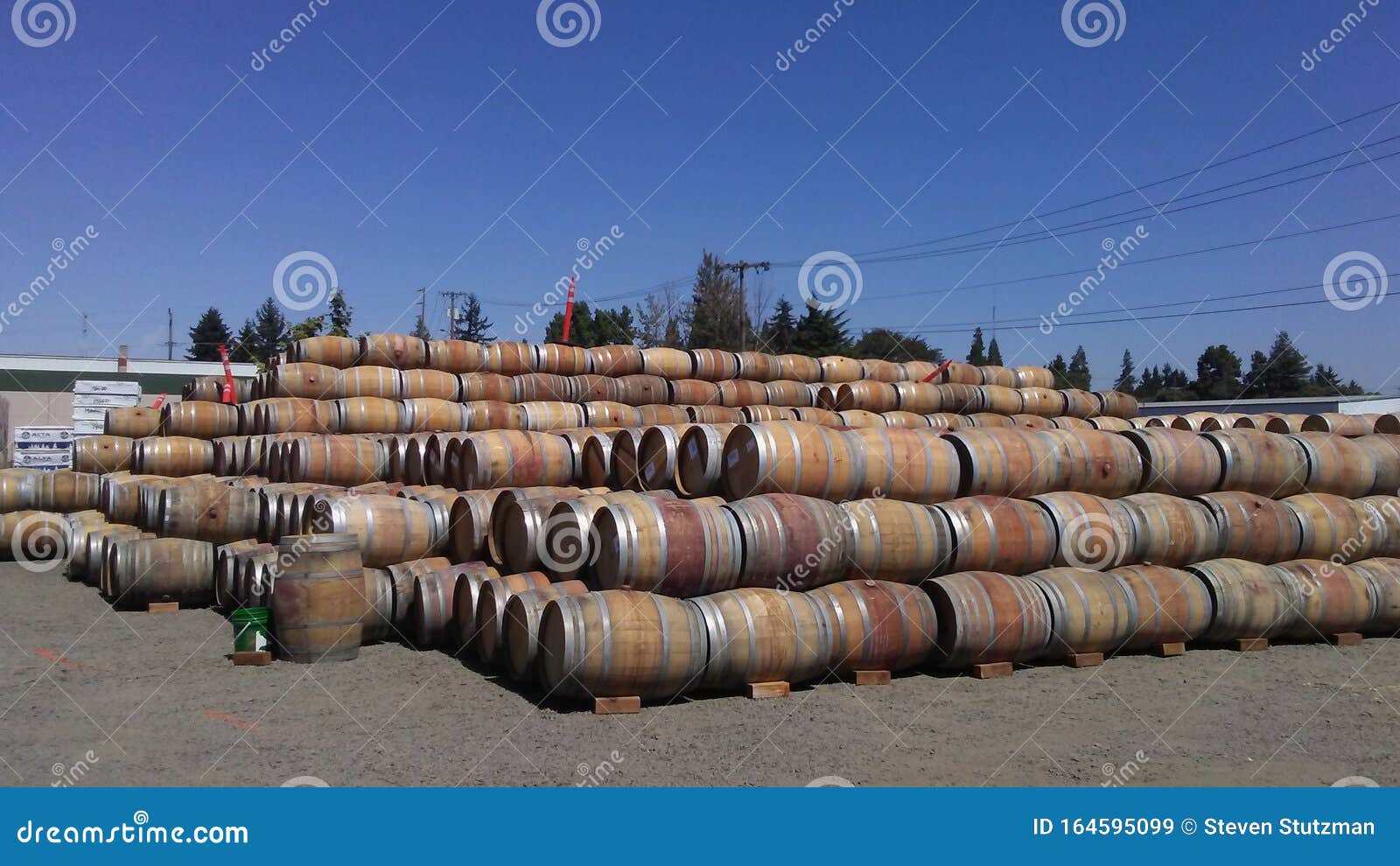 Building the Pyramids of Barrels Stock Image - Image of work, barrels ...