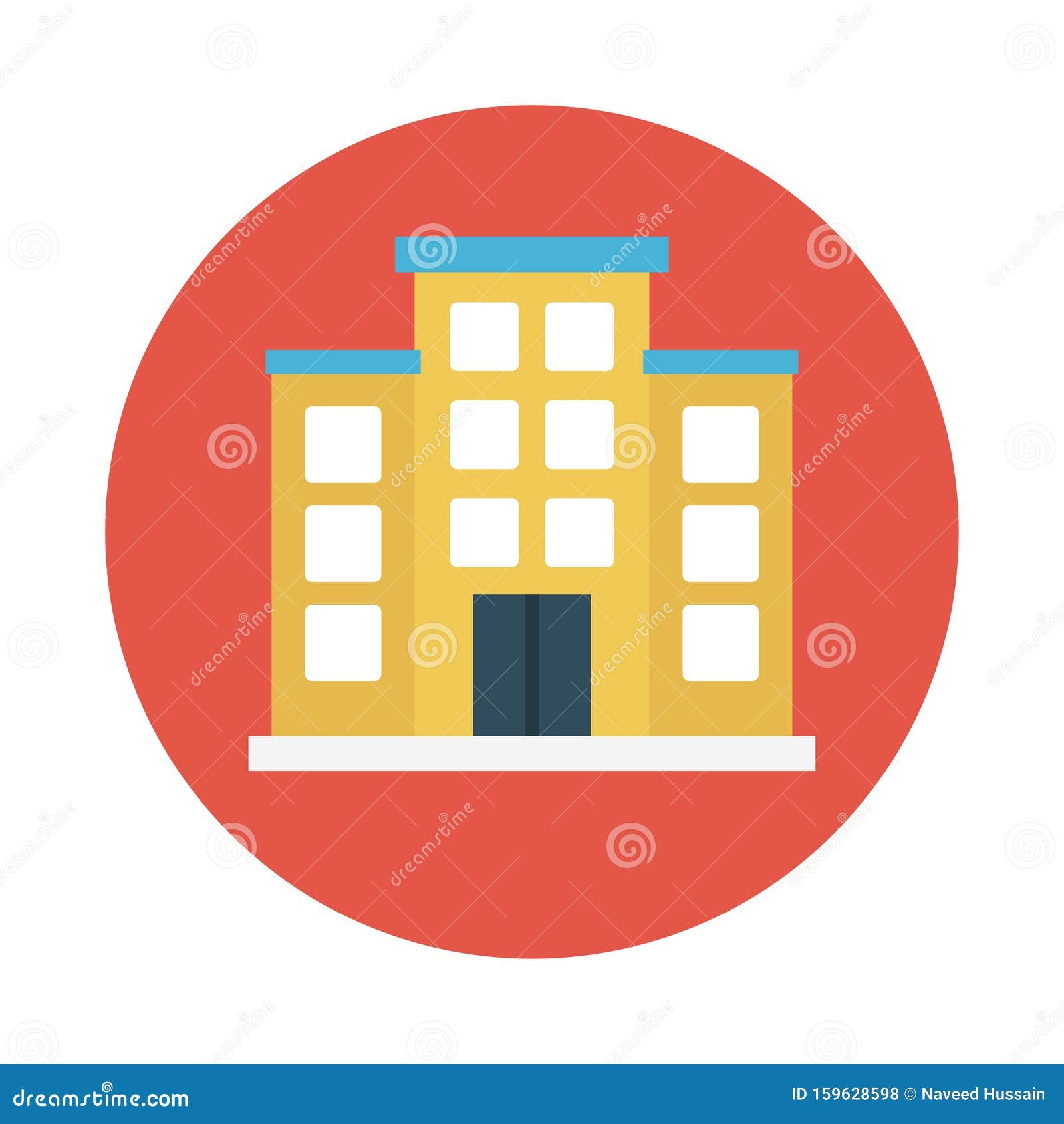 Building Reception Vector Flat Icon Stock Vector - Illustration of ...