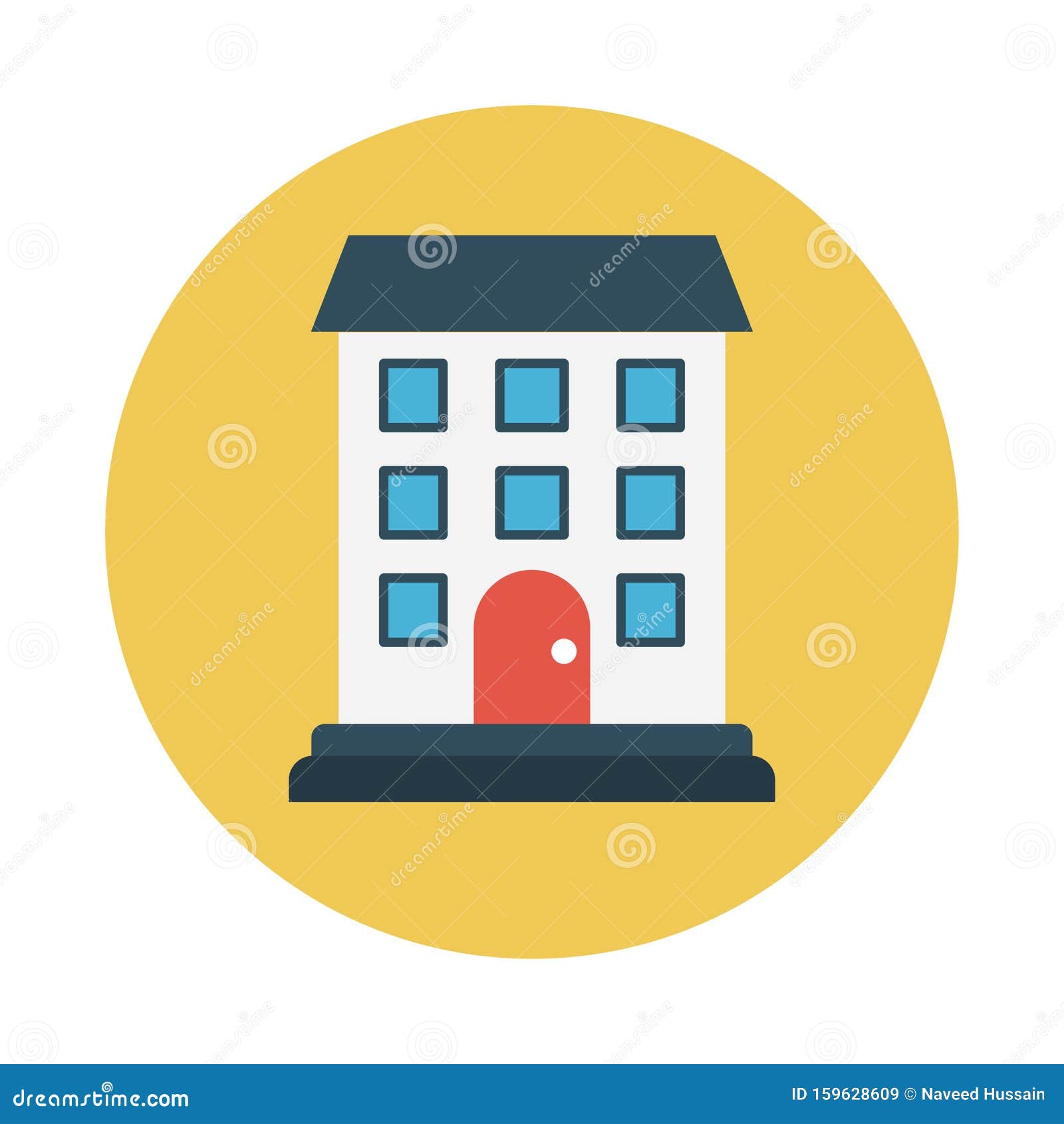 Building Reception Vector Flat Icon Stock Vector - Illustration of ...