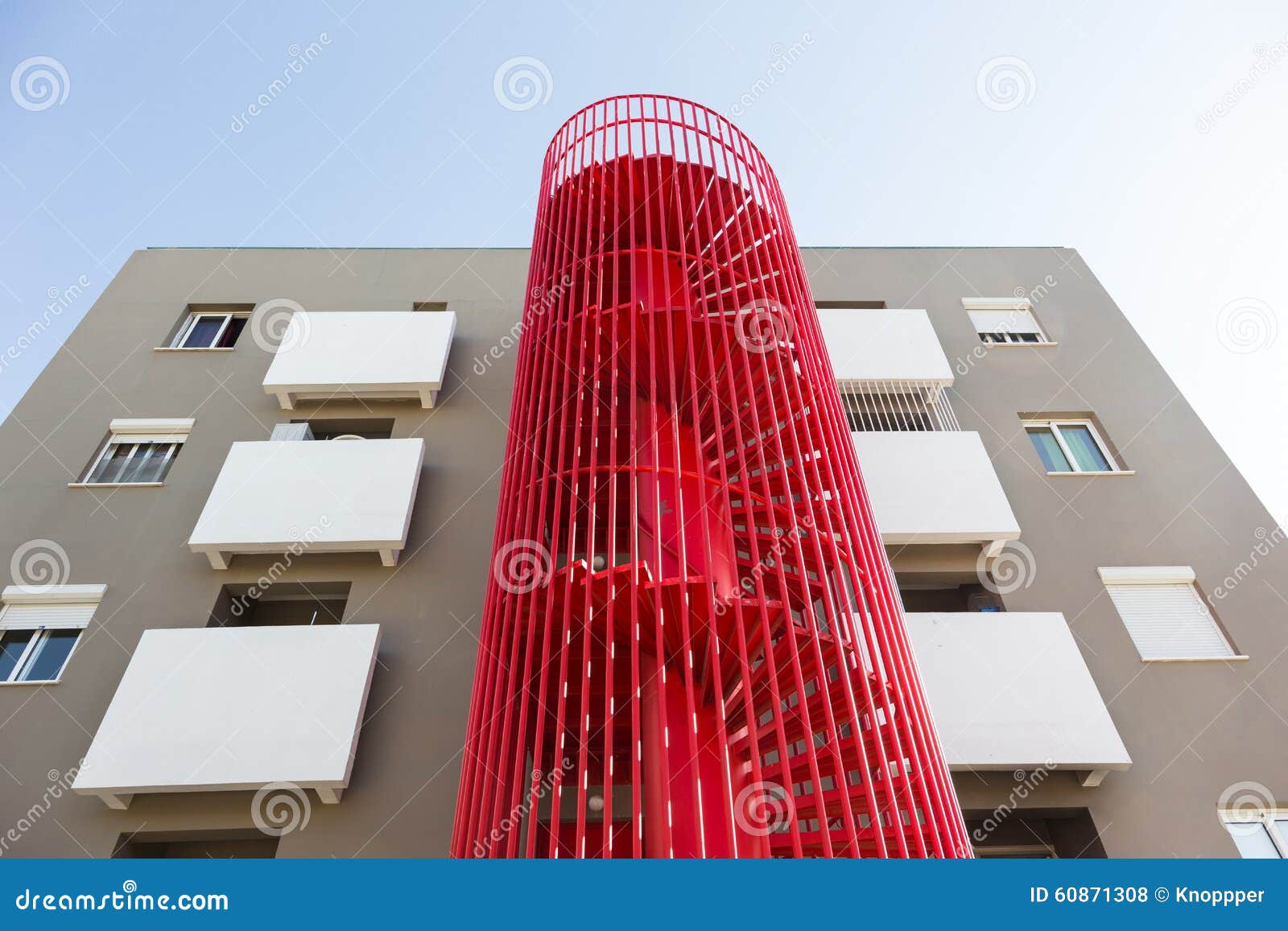 Building with red stairs stock photo. Image of urban - 60871308