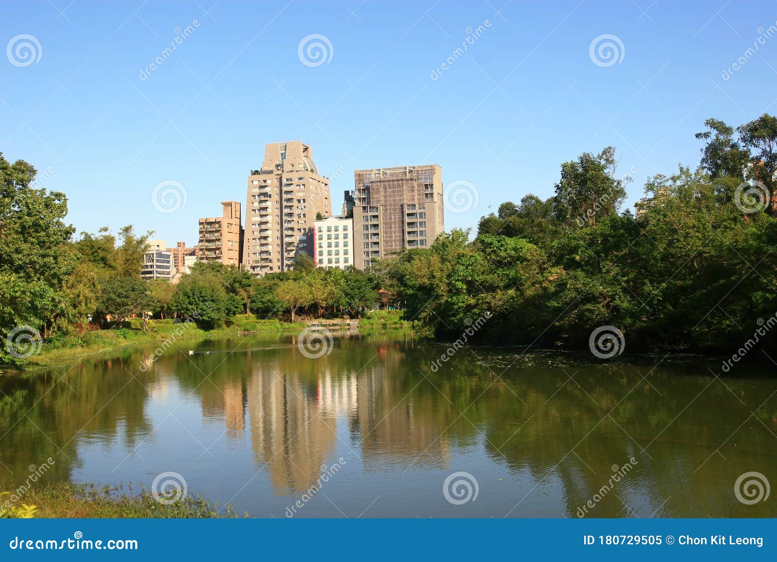 Building and Reflection at Daan District Stock Image - Image of ...