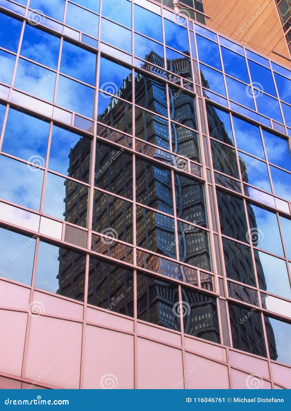 Building Reflection in Glass Building Stock Image - Image of modern ...