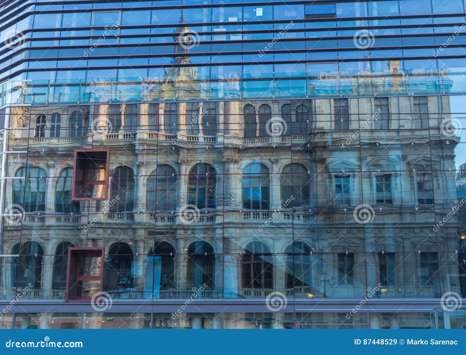 Building in Reflection Lyon France Stock Image - Image of commerce ...