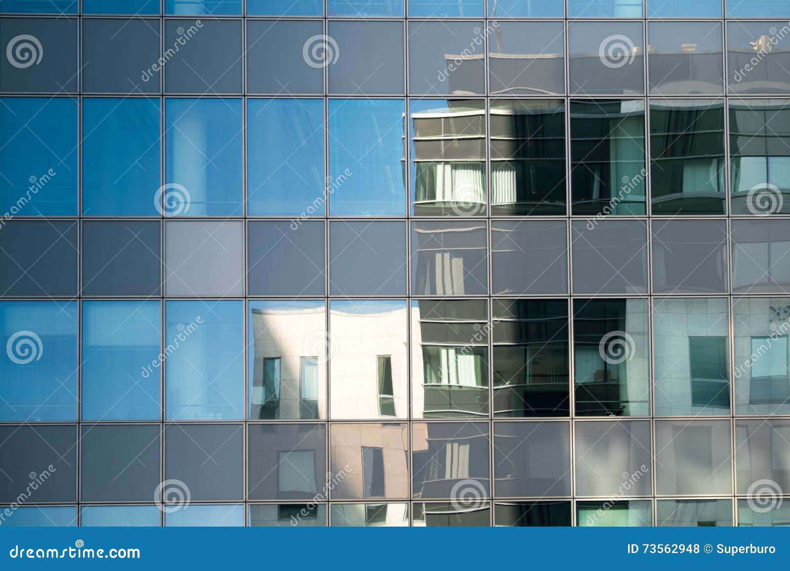 Building Reflection in Modern Glass Facade Stock Photo - Image of ...