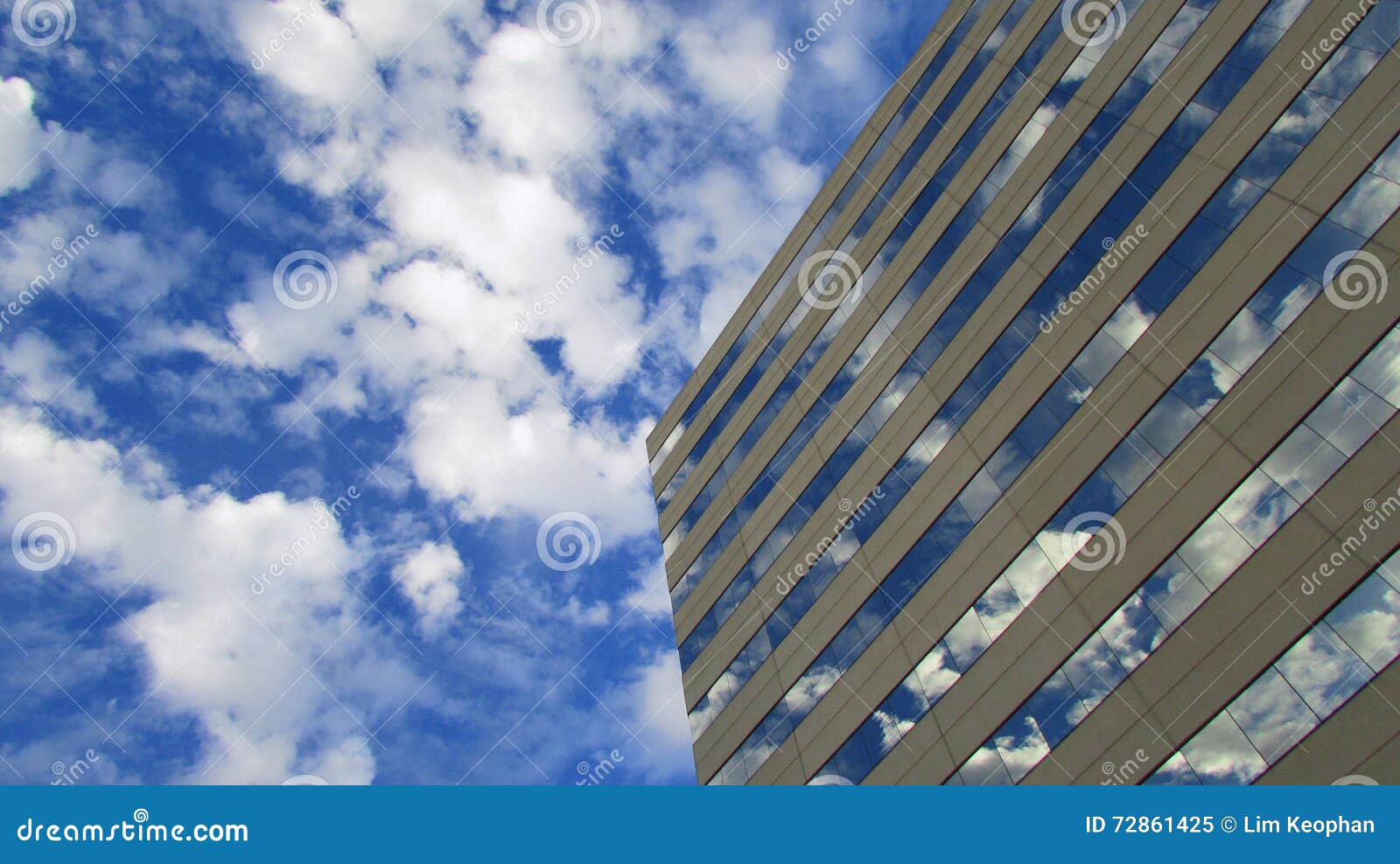 Building with Reflections of Clouds Stock Image - Image of blue, clouds ...