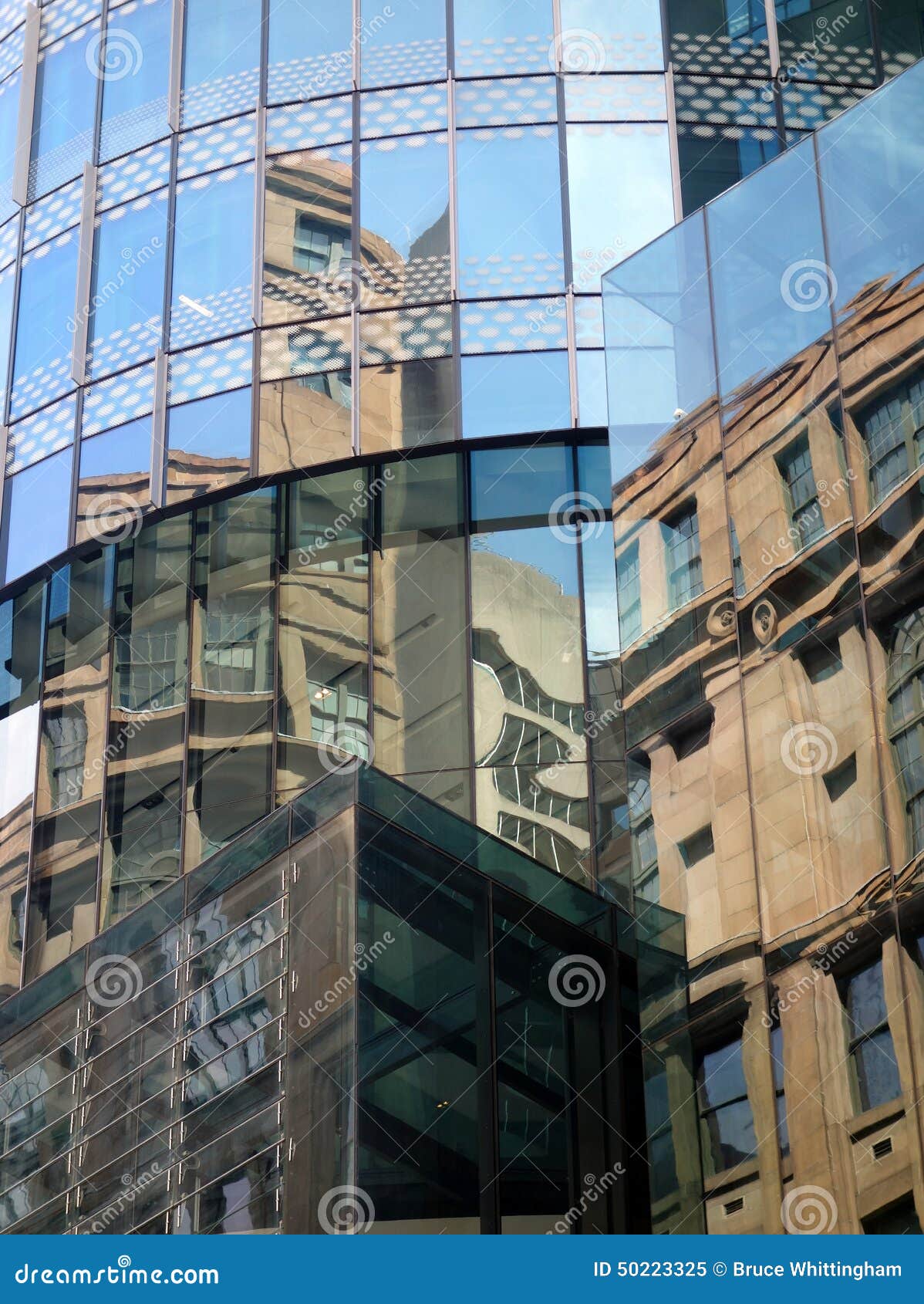 Building Reflections in Glass Windows Stock Image - Image of building ...