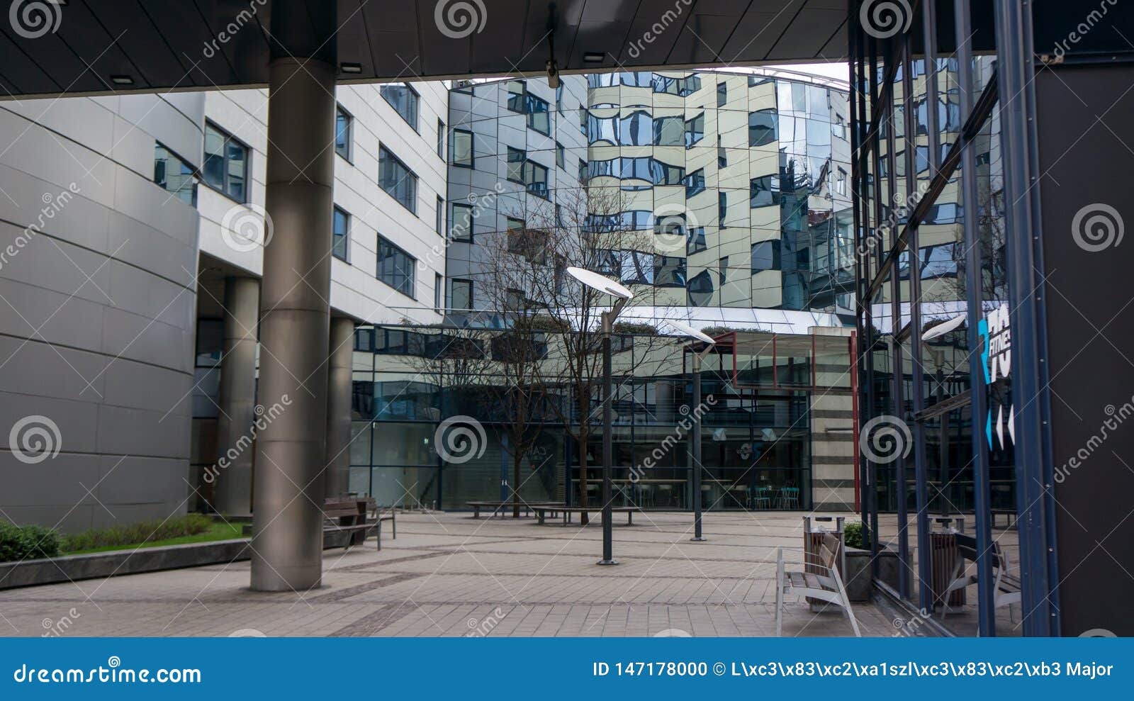 A Building with Reflective Surfaces Stock Photo - Image of downtown ...
