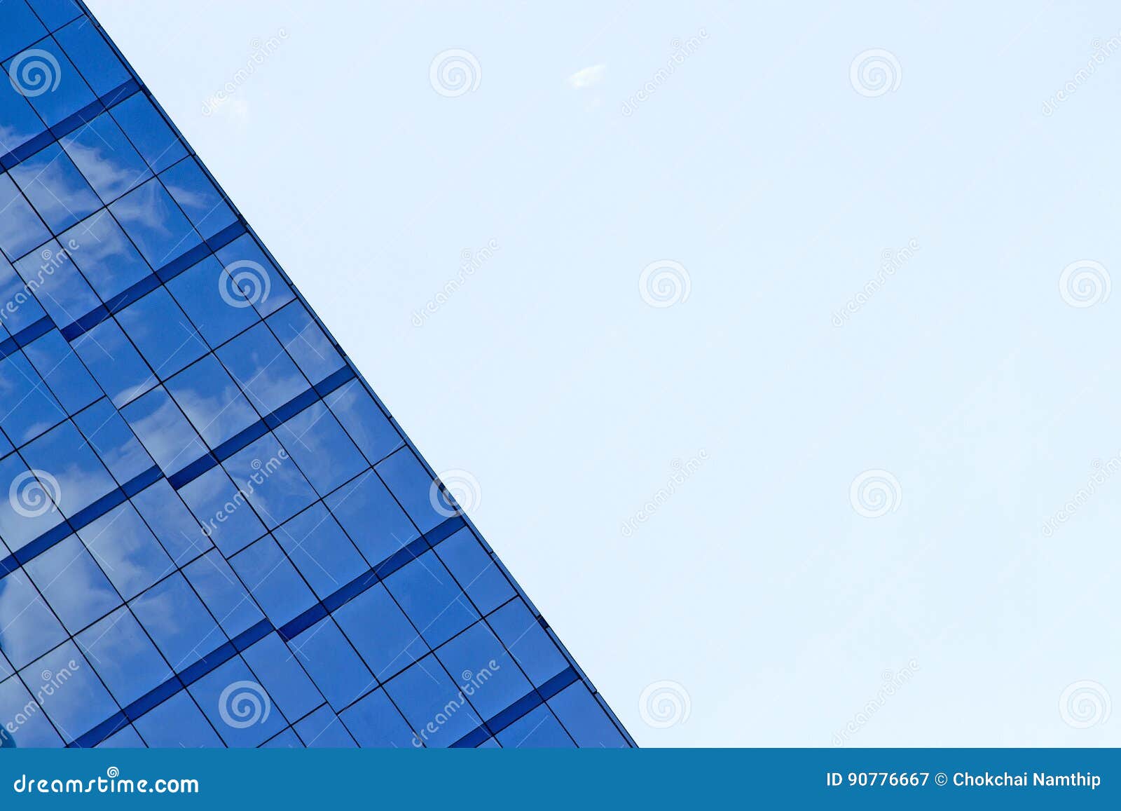 The Building Reflects with Blue Sky. Stock Image - Image of office ...