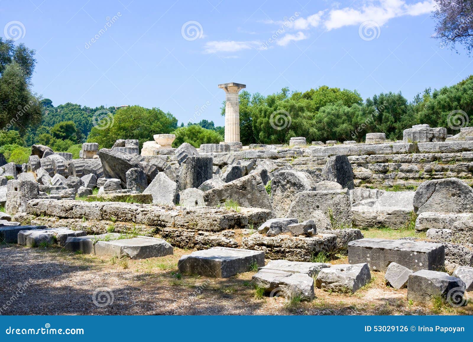 Building Remains at Ancient Olimpia Archaeological Site in Greece Stock ...