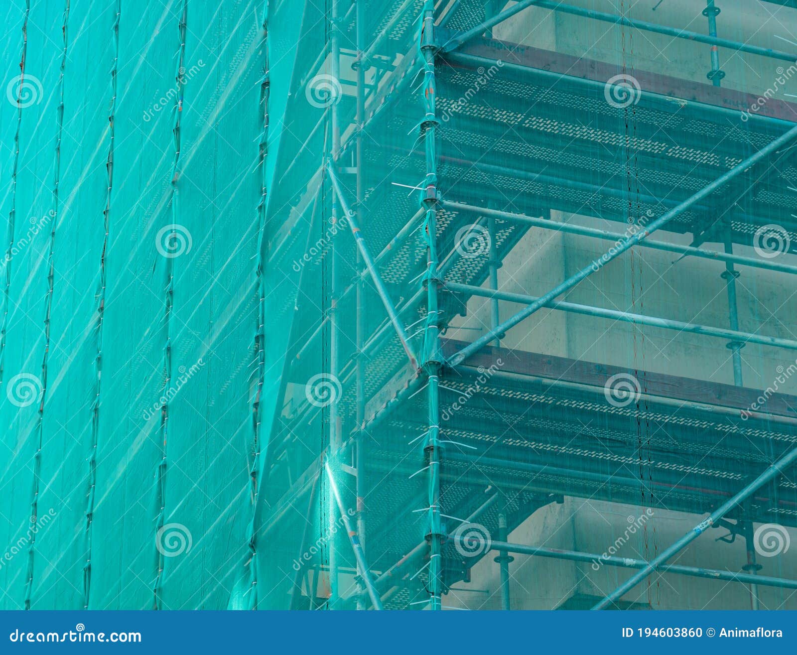 Building Renovation Scaffolding with Net Stock Photo - Image of ...